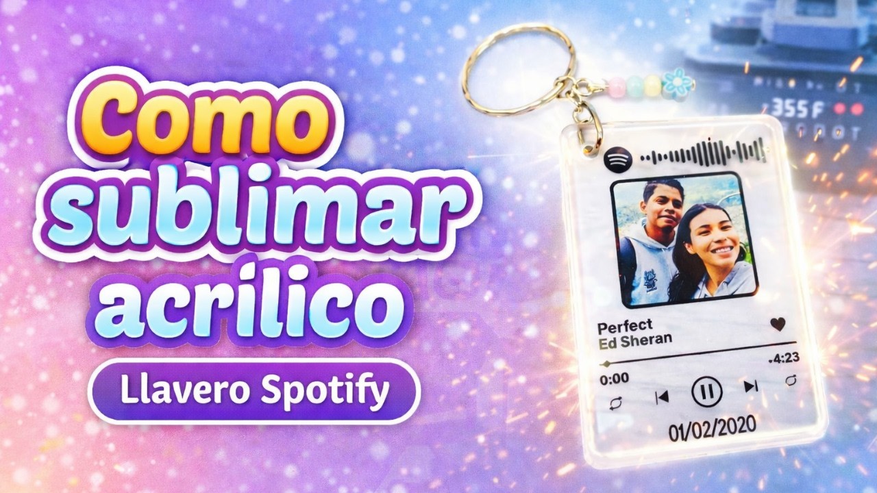 Aprende a sublimar acrílico fácil 💖 Llavero Spotify (tutorial completo)