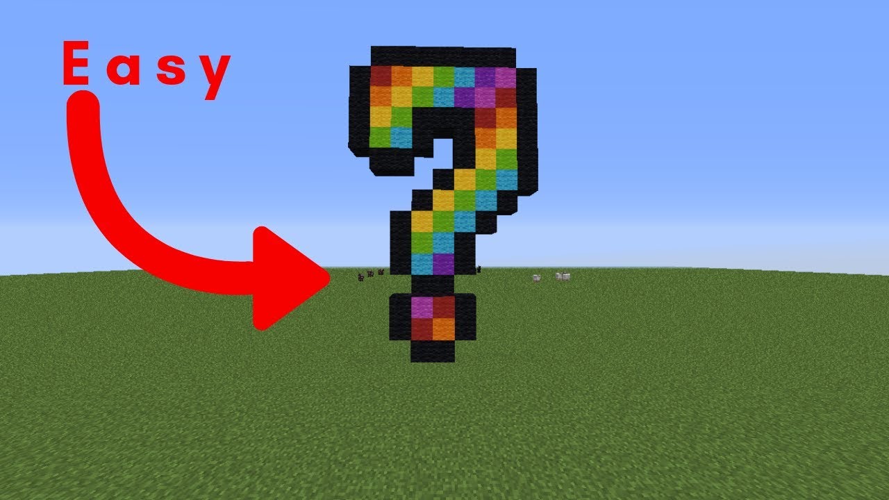 Rainbow question mark Minecraft Pixel art Tutorial