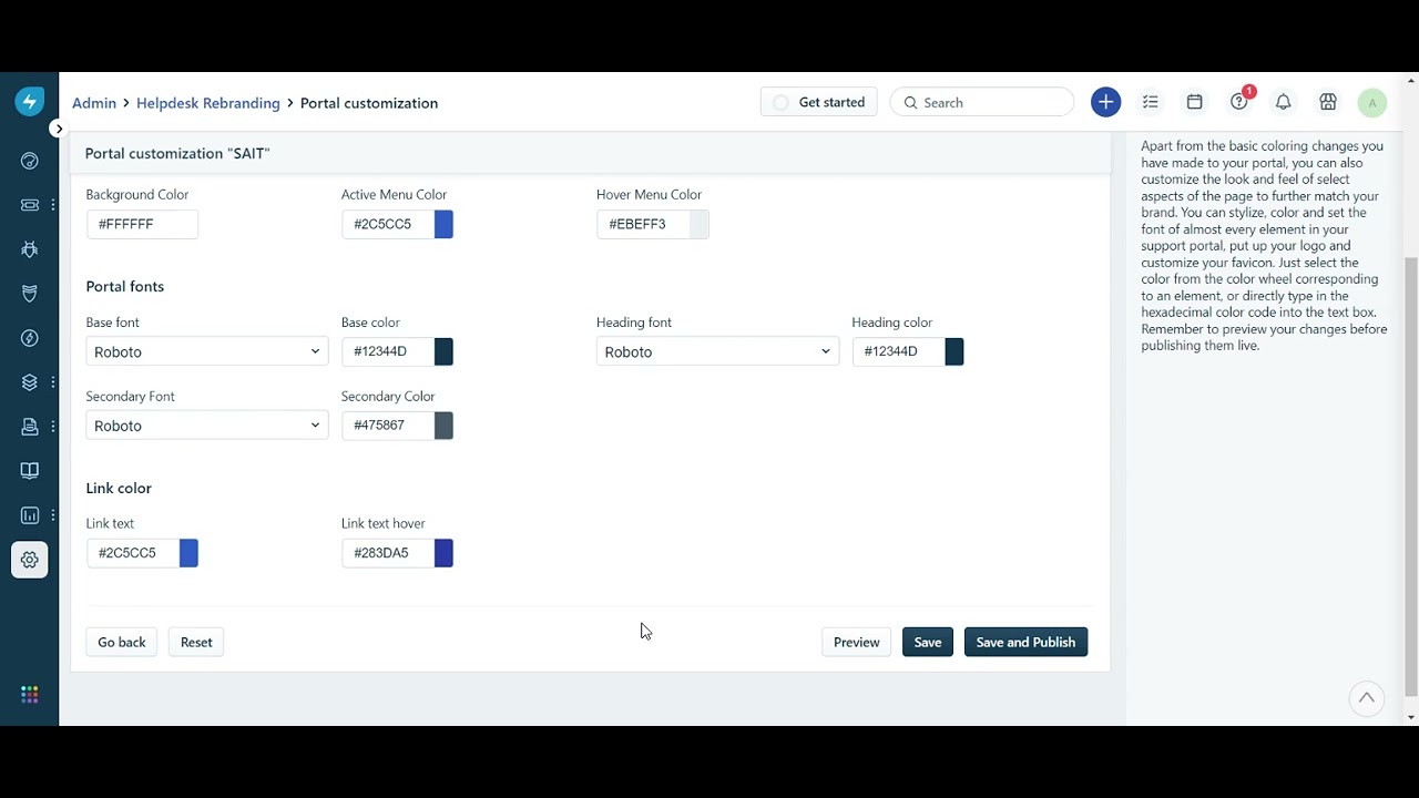 General Settings of Freshservice