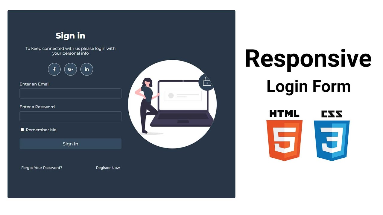Responsive Login Form in HTML and CSS3