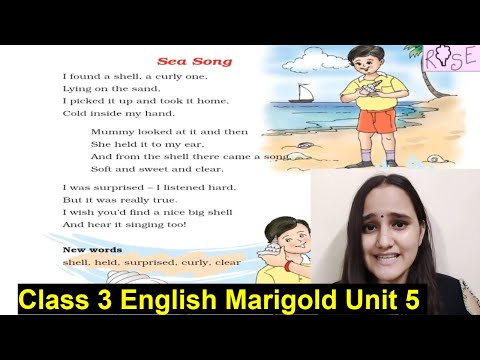 Class 3 English Marigold Unit 5 | Sea Song | Poem Recitation | Identify rhyming words | Rose Tree |