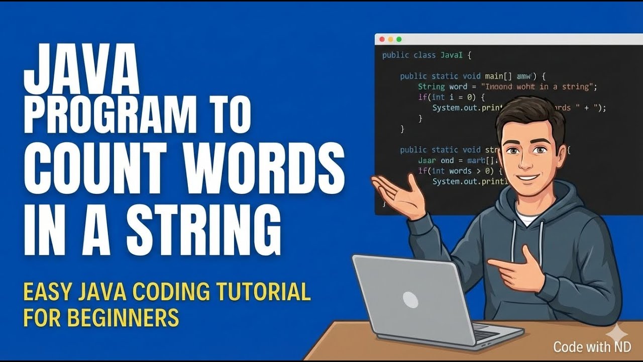 Java Program to Count Words in a String | Easy Java Coding Tutorial for Beginners