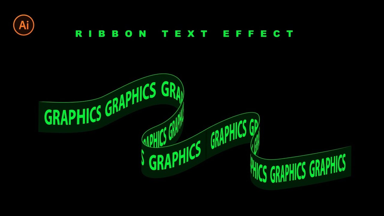 How to Create Ribbon Text Effect in Adobe illustrator | Illustrator Tutorial