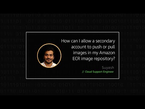 How can I allow a secondary account to push or pull images in my Amazon ECR image repository?