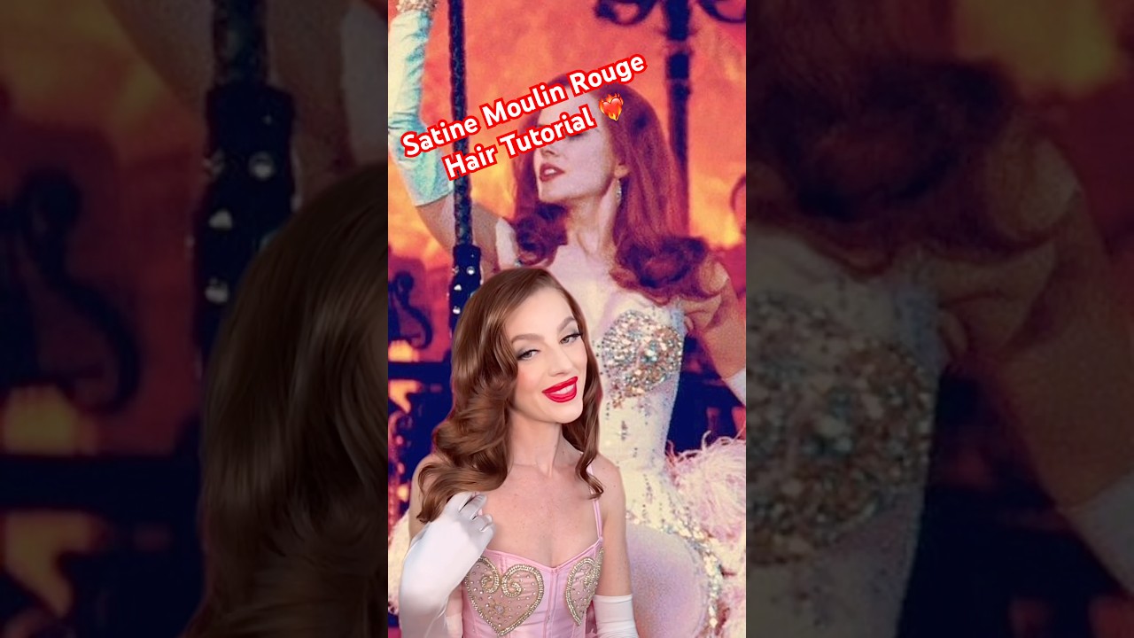 Satine Moulin Rouge Glam Hair Tutorial 💋❤️‍🔥🎭🎩 | #hair #shorts