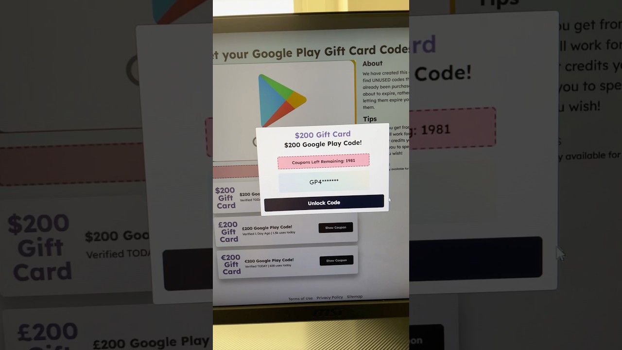 Google Play Gift Card Codes | Get $200 Google Play Gift Cards for FREE (2026 Redeem Codes)
