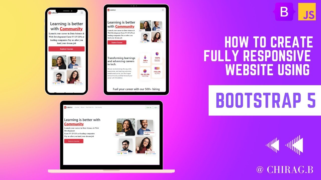 How to create fully responsive website using Bootstrap 5 | Custom CSS