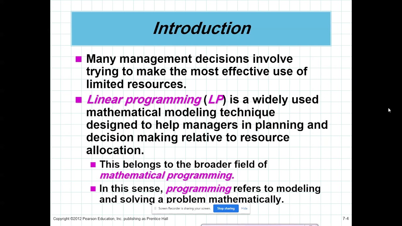 Chapter 2 Linear Programming Models Graphical and Computer Methods part 1