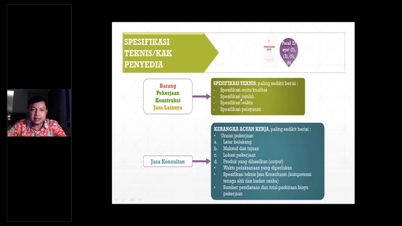 Spesifikasi Teknis KAK, Persiapan dan Dokumen Pengadaan Melalui Swakelola