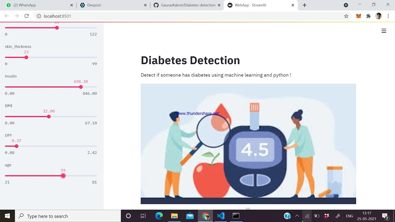 Diabetes Detection Model Using Machine Learning and Python