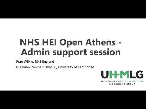 NHS HEI OpenAthens – training & support – UHMLG