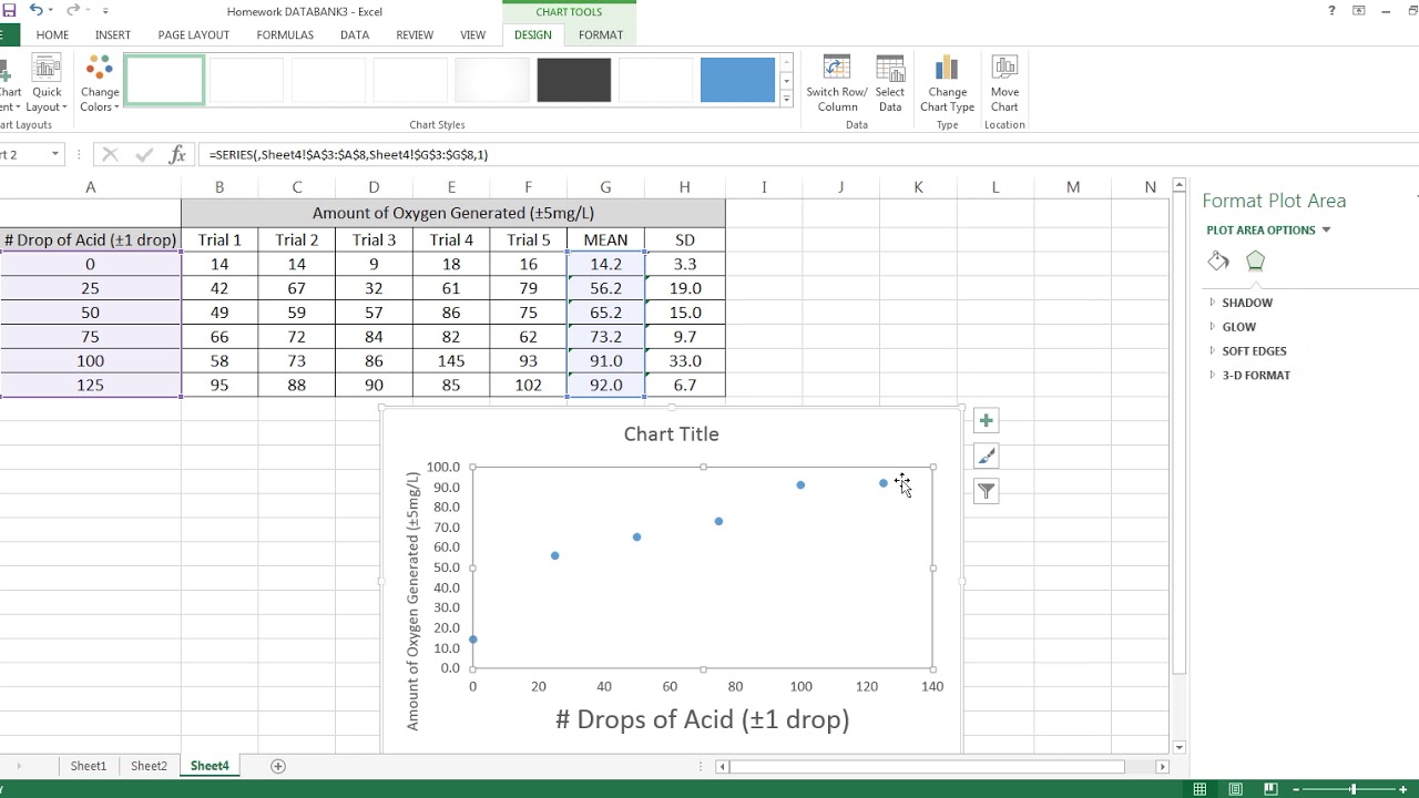 IB Biology (9-8-2017): How to Make a Table & Graph on Excel
