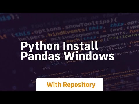 python install pandas windows