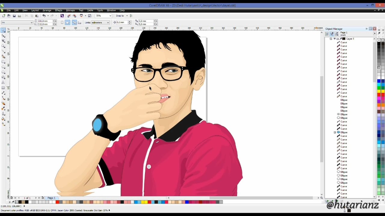How to make VECTOR ART graphic - corelDRAW - full tutorial