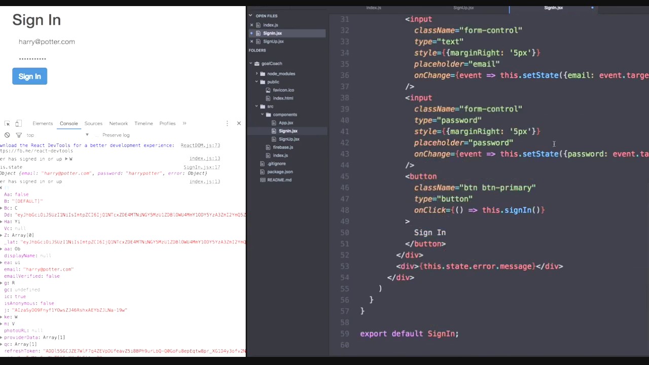 React Js Tutorials - Writting SignIn | React with Redux | React Js Tutorials for Beginners