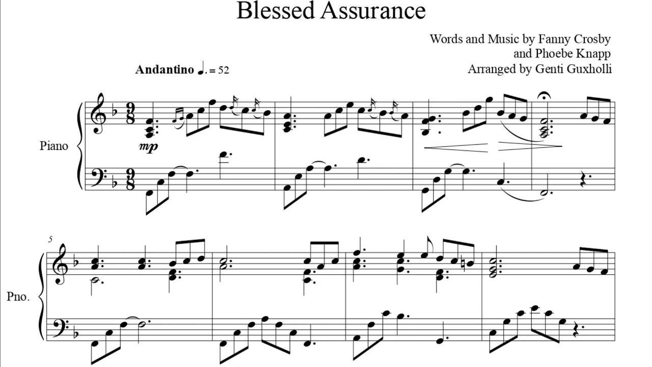 Blessed Assurance (Piano Solo/Sheets)