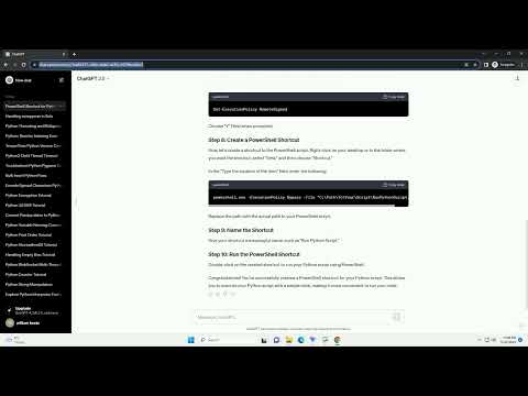 How to create a powershell shortcut for my python file
