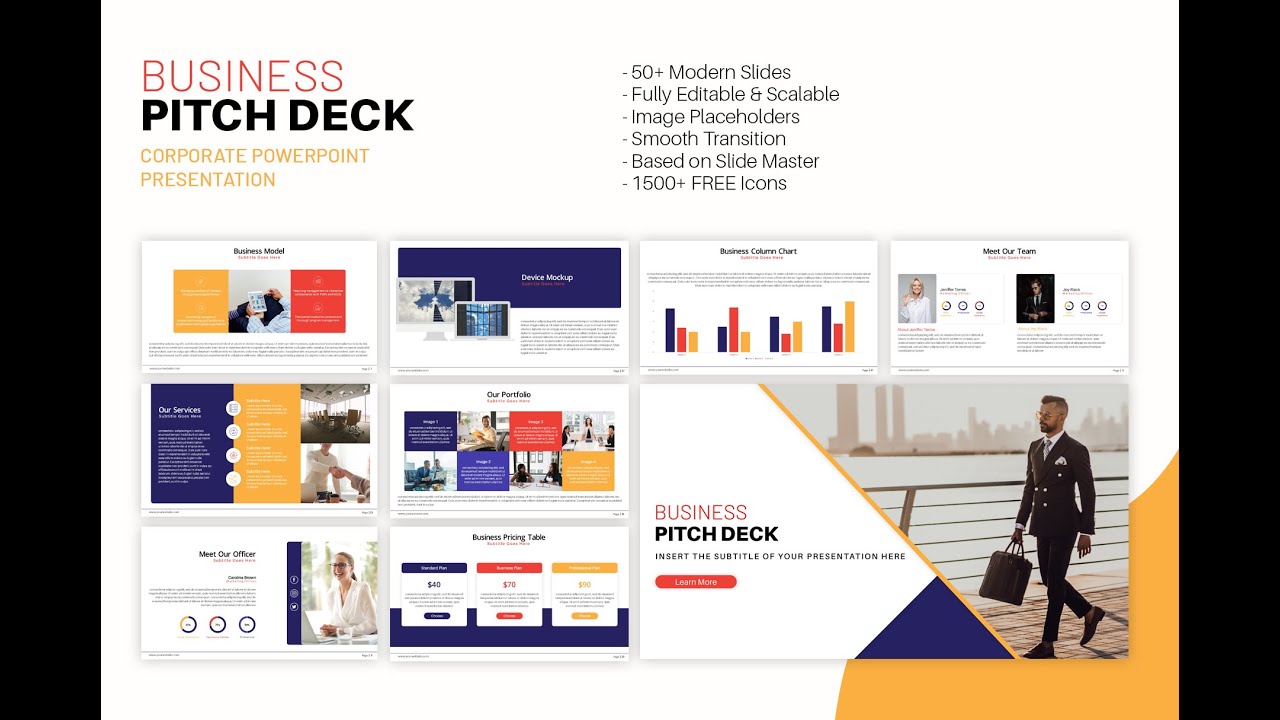 Business Pitch Deck Presentation Template for PowerPoint & Google Slides