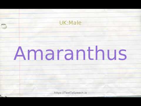 How to pronounce amaranthus