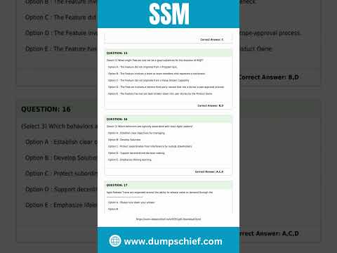 SAFe Scrum Master (SSM) 6.0 | SSM Exam Dumps #DumpsChief