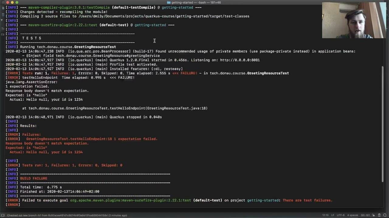 Quarkus Backend development with Java and GraalVM - Functional tests
