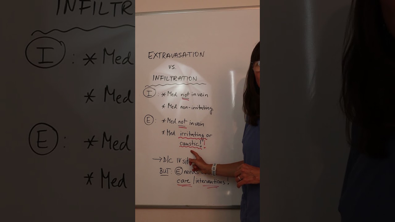 Extravasation vs. Infiltration #nursingskills #nursingschool #nursing