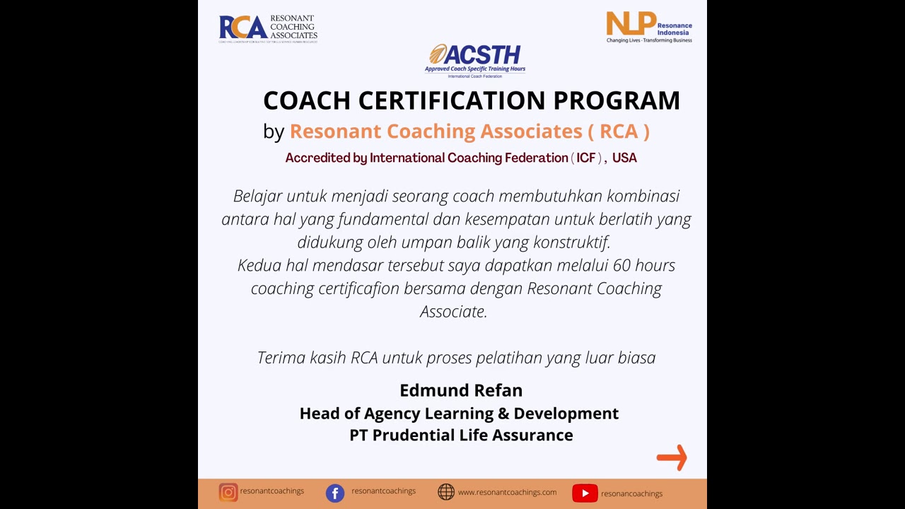 What our clients say   60 hour ACSTH COACH CERTIFICATION PROGRAM