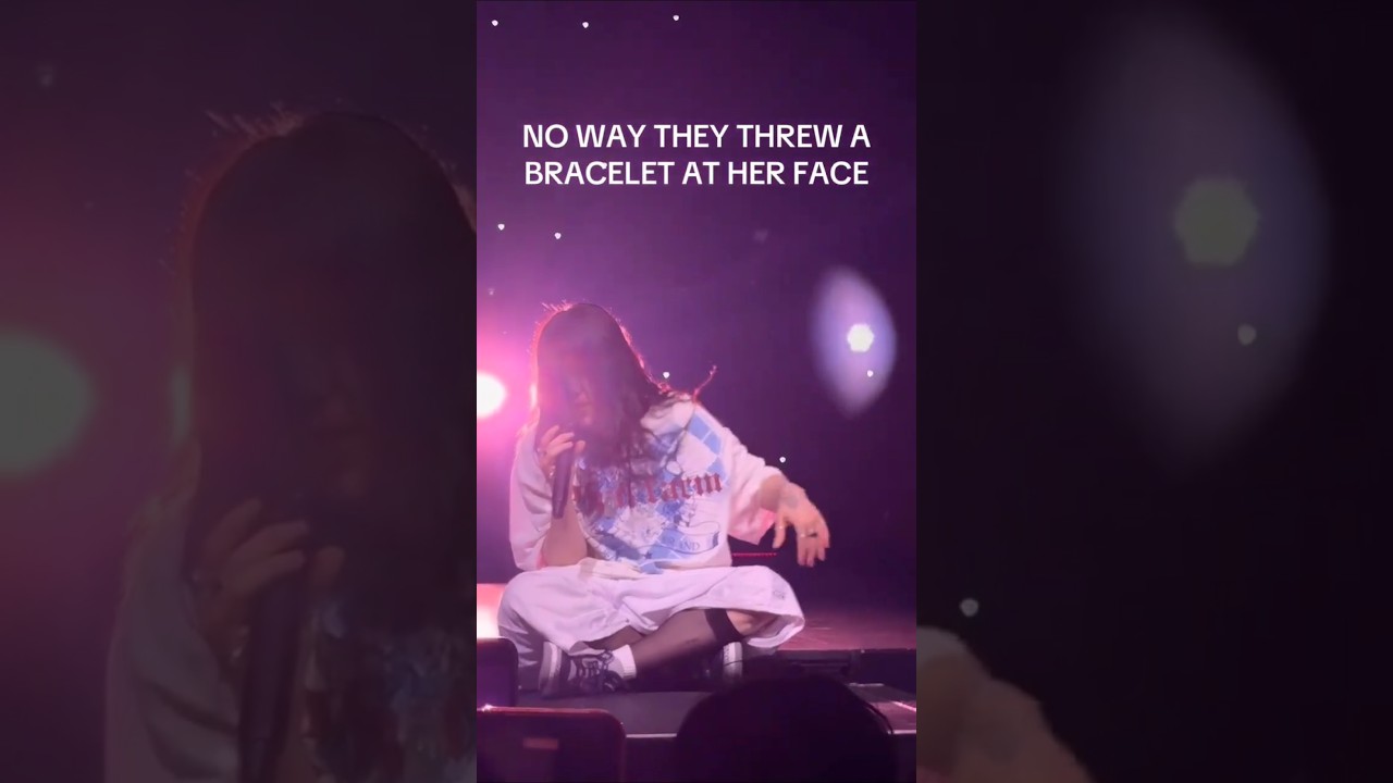 FAN GETS TOO CLOSE! Billie Eilish hit in the face by a bracelet thrown from the crowd! 😨