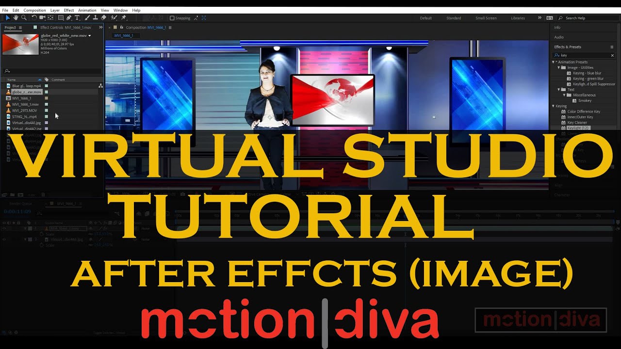 Virtual set Tutorial After effects Image Single layered