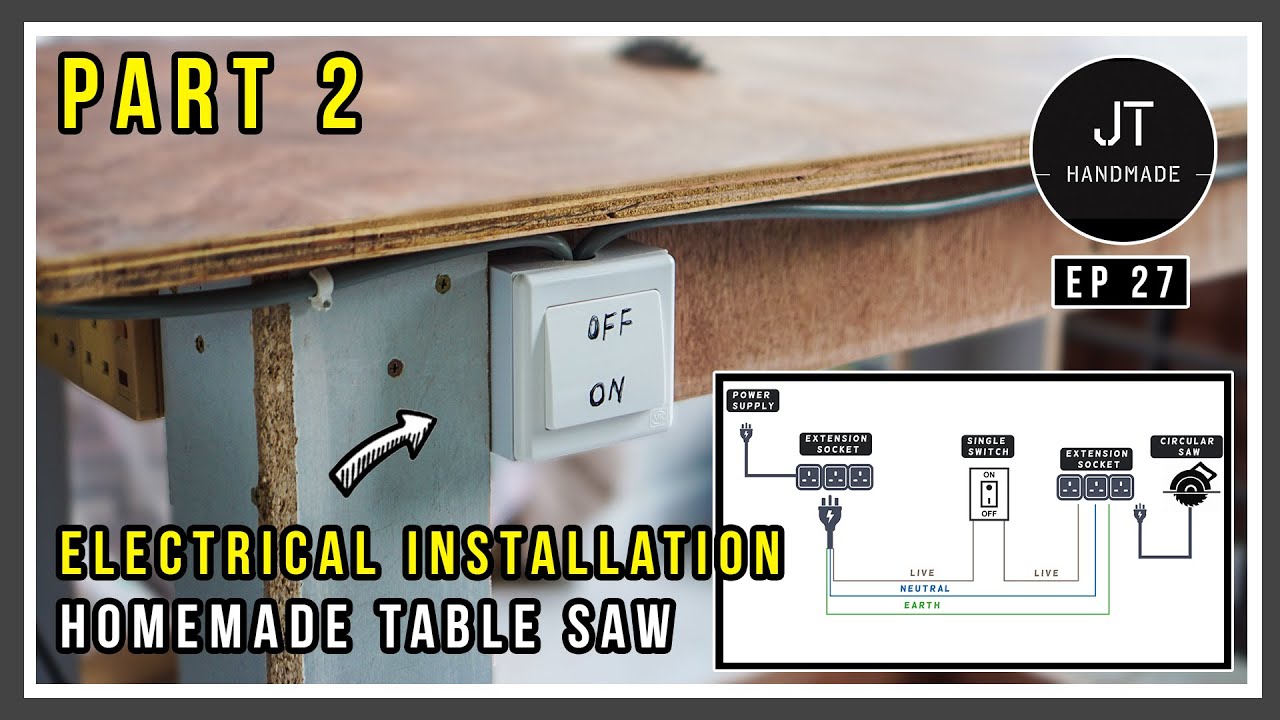 Electrical Installation For Homemade Table Saw With Electrical Diagram | Ep 27