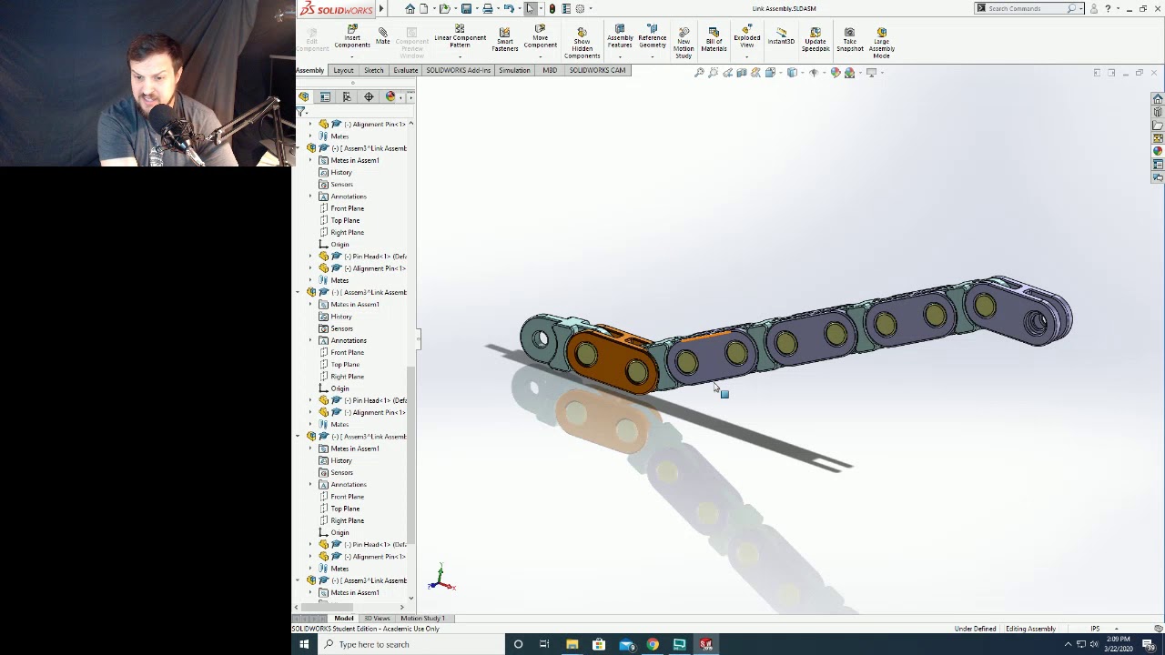 SolidWorks Basics Assembly Tutorial: Links assembly 6