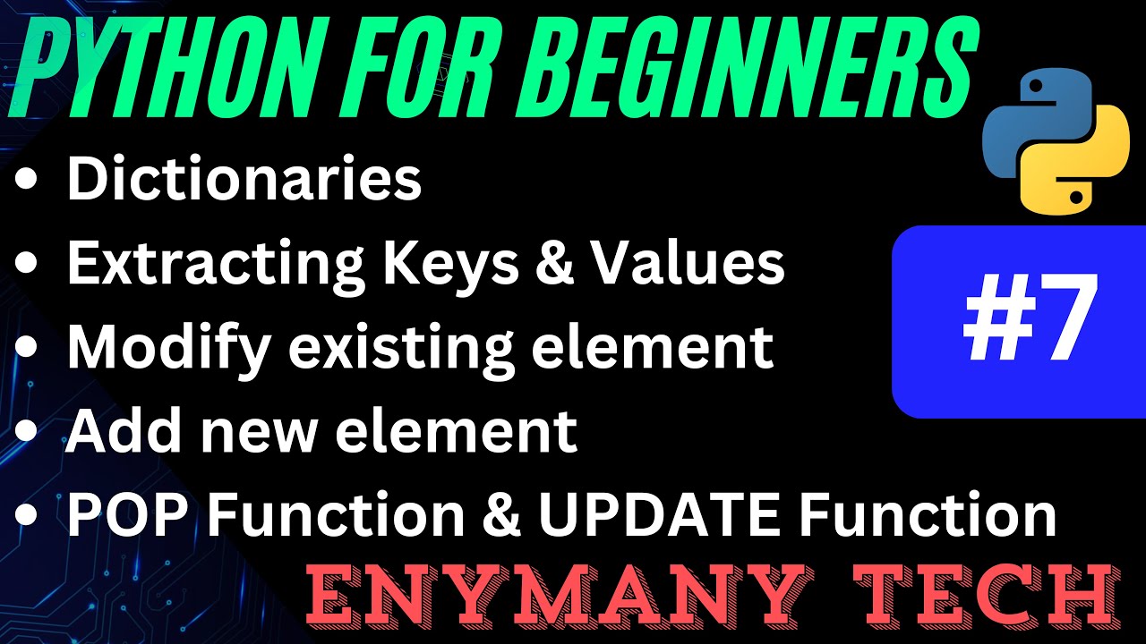 Python Dictionaries: Extract Keys, Update Values & More | Python for Beginners (2025)