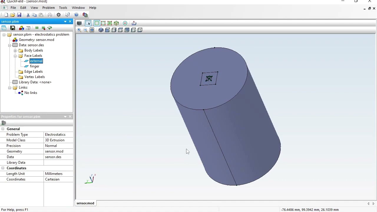 Capacitive touch sensor 3D simulation with QuickField FEA software.