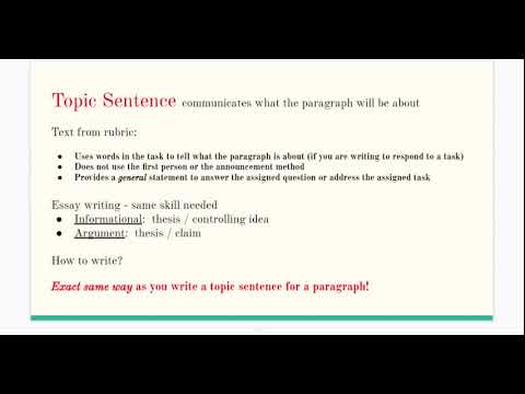 Paragraph Basics Topic Sentences part 3 1-17-22