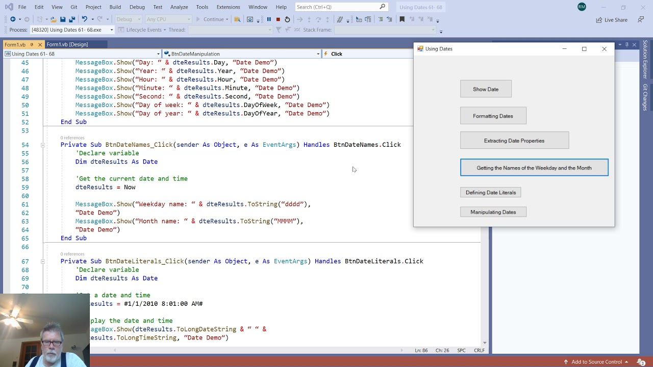 (11) Visual Basic -Using AS Date-, Data Types-  61 68