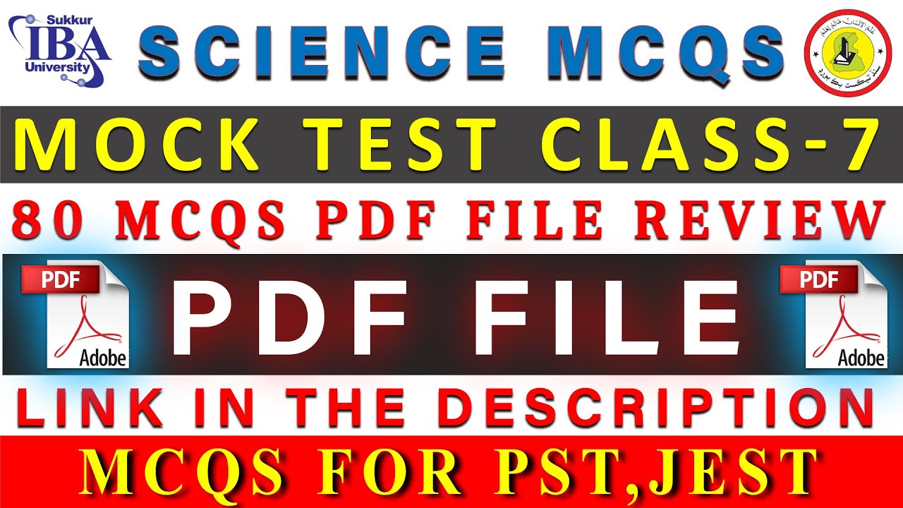 Mock Test Class 7 PDF Review I PDF File I PDF Link in the Description I 80 MCQs PDF File I