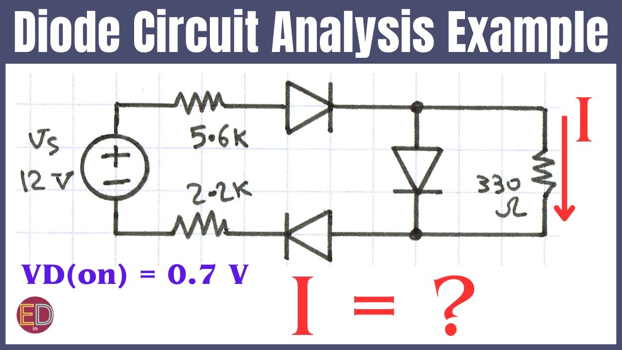 Diode Circuit Solved Problem, Multi Diode Circuit Example
