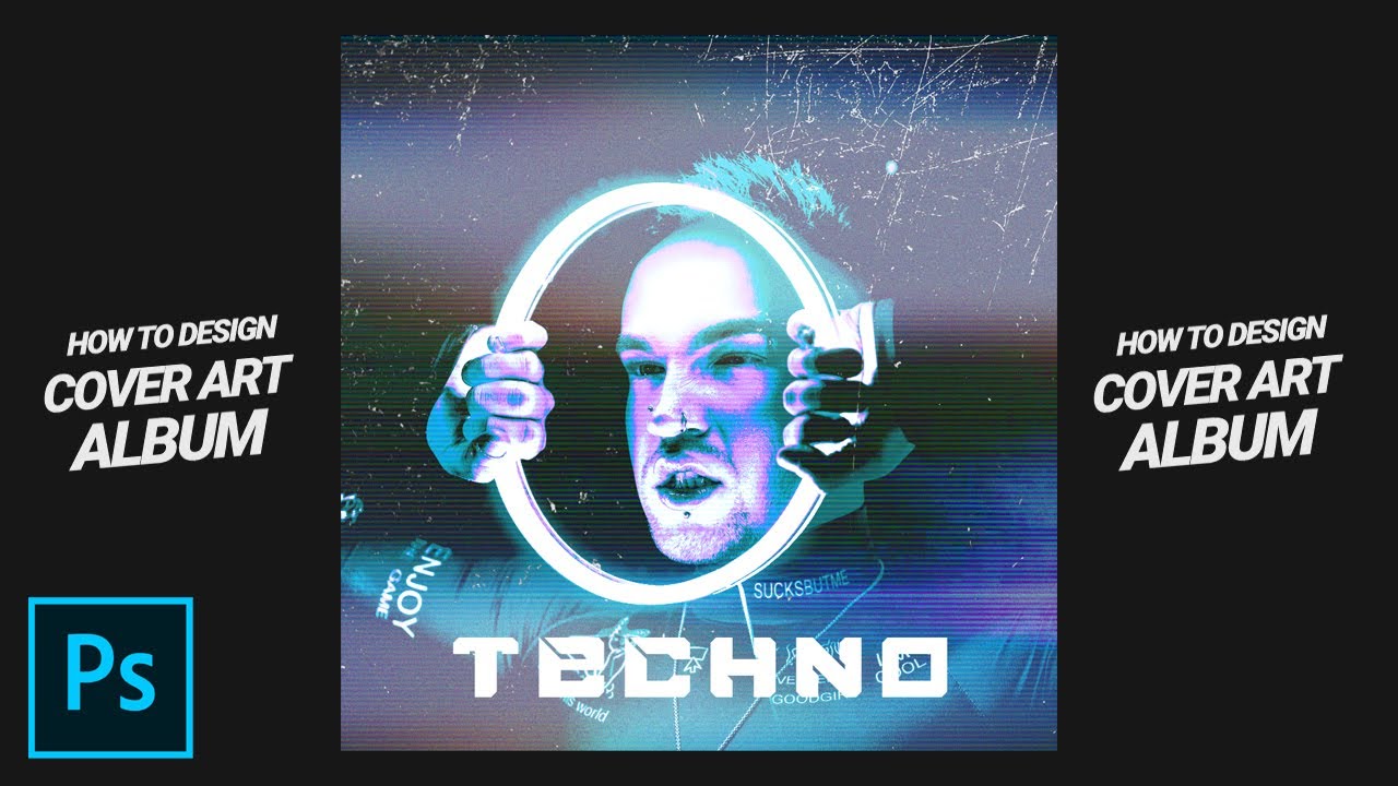 Techno Cover Album Effect in Photoshop CC 2021
