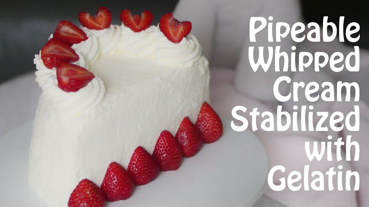 Stabilized Whipped Cream with Gelatin (2 minute tutorial)