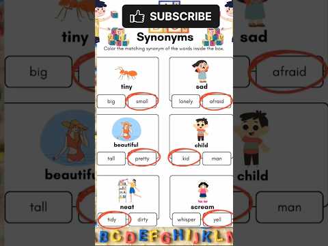 #synonyms for kids 📚 synonyms worksheet 📝📝 || Synonyms and antonyms || # shorts