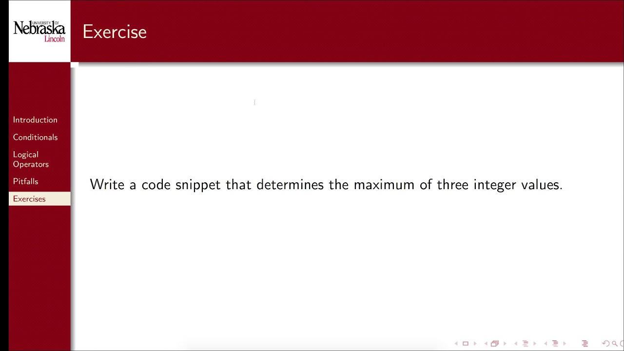 3.5 - Conditionals - Exercises