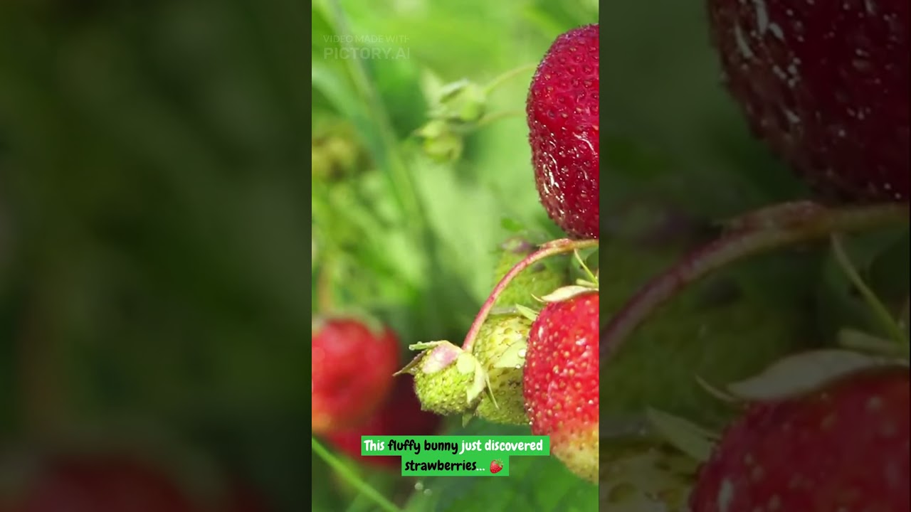 “Fluffy Bunny Tries a Strawberry 🍓🐰”