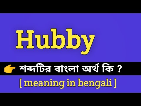 Hubby Meaning in Bengali || Hubby শব্দটির বাংলা অর্থ কি || Bengali Meaning Of Hubby