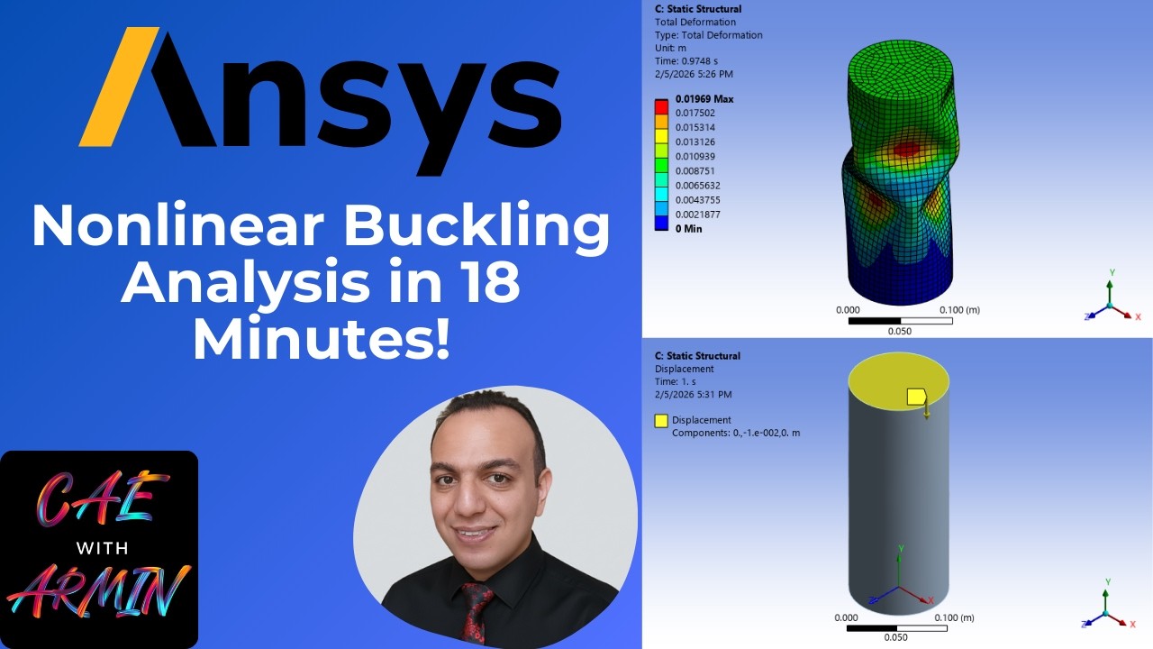ANSYS Tutorial: Nonlinear Buckling of a Cylindrical Shell!