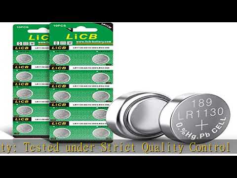 LiCB 20 Pack LR1130 AG10 Battery 1.5V Long-Lasting Alkaline Button Cell Batteries