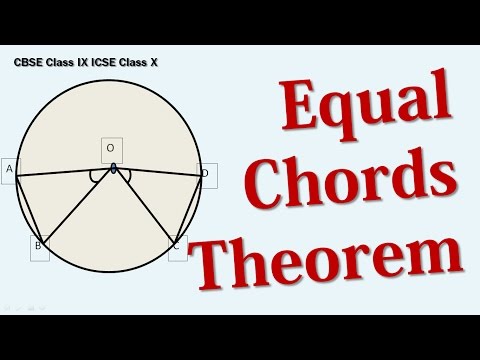 Equal Chords Theorem - Theorem on Circles CBSE Class IX ICSE Class X Video Lecture