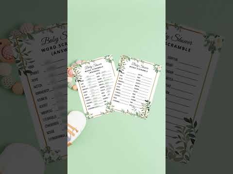 Baby Shower Games Printable | 7 Fun Activities | Instant Download