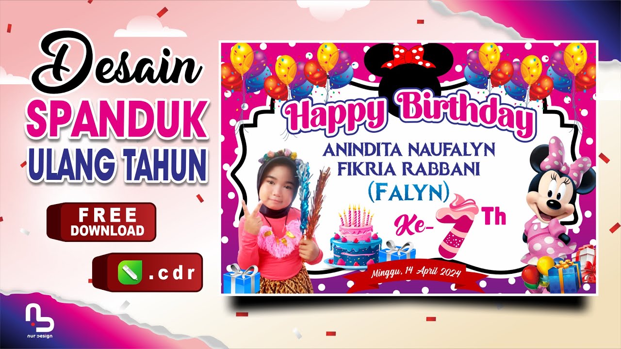Desain Banner Ulang Tahun (Free CDR) - #nurdesigns