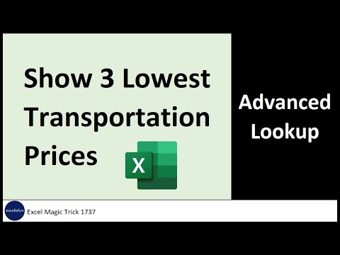 Advanced Lookup Formula to Show 3 Lowest Prices with Supplier Name, Including Ties. EMT 1737.