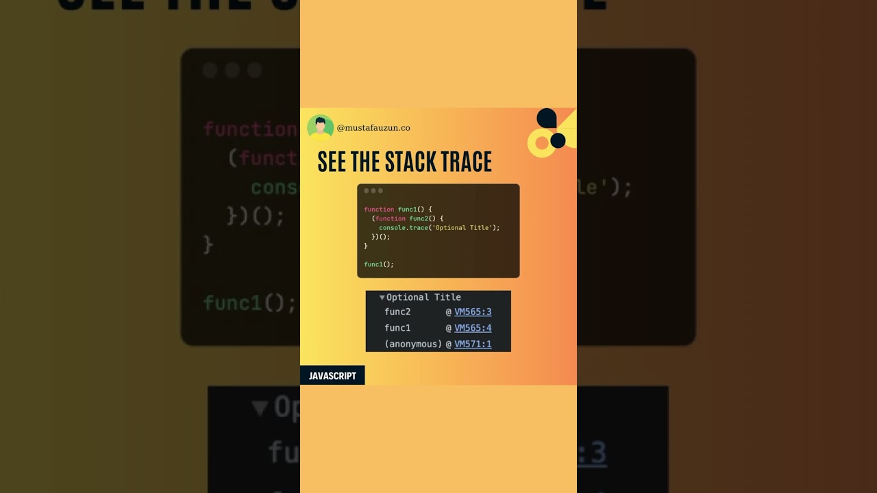 Javascript, See The Stack Trace #javascript
